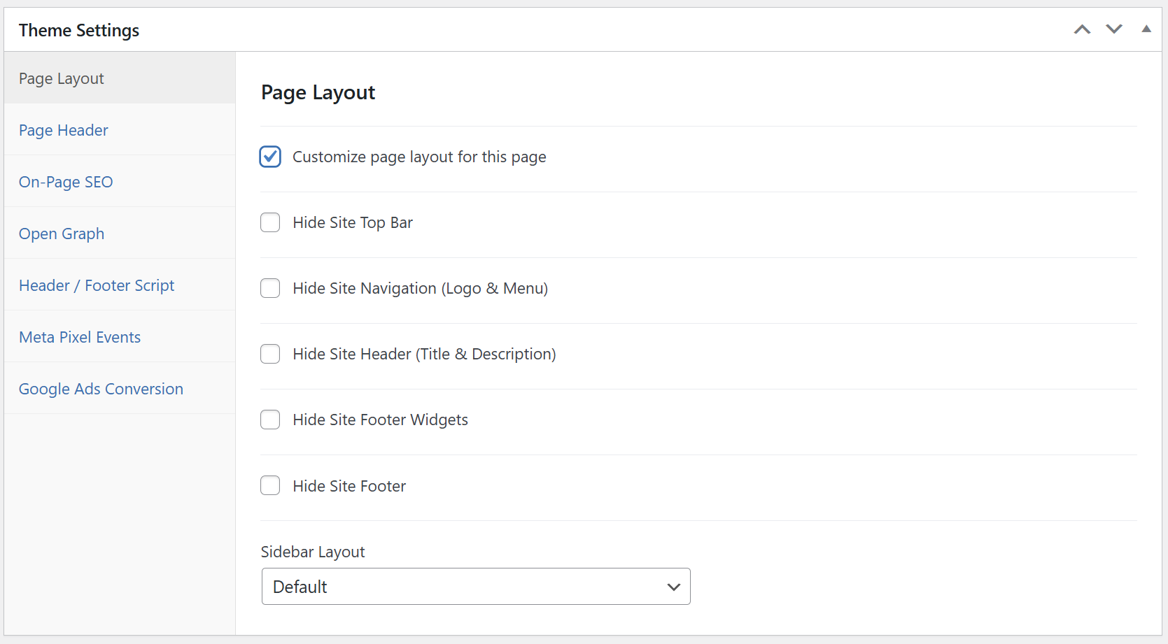 Page Settings - Page Layout - TokoPressID
