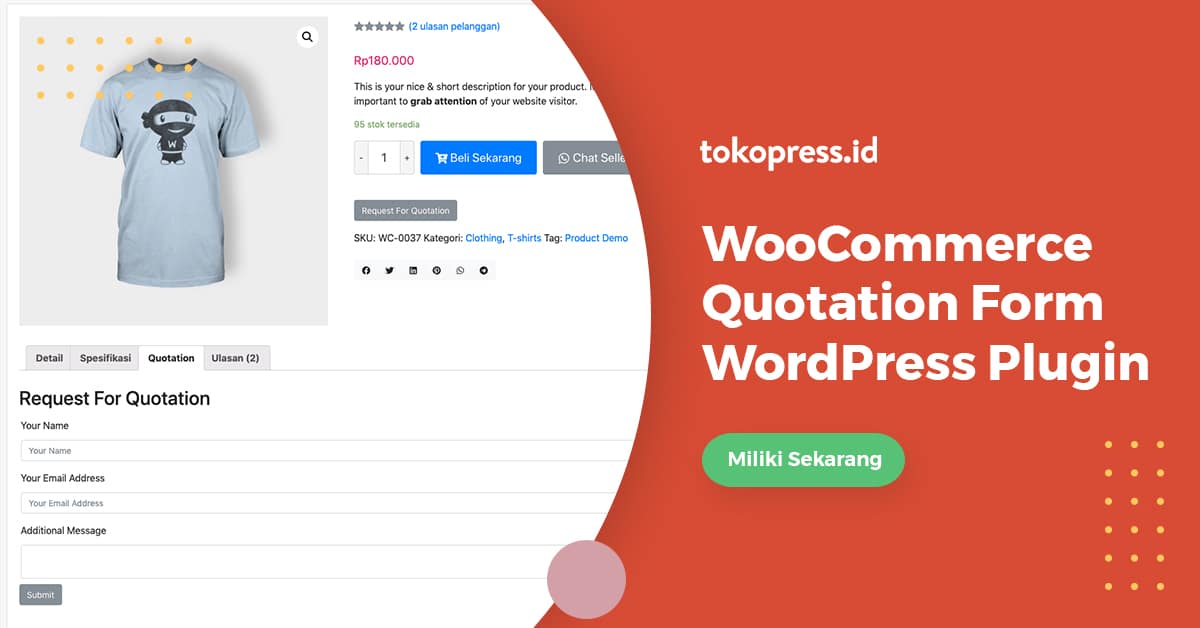 WooCommerce Quotation Form WordPress Plugin - TokoPressID